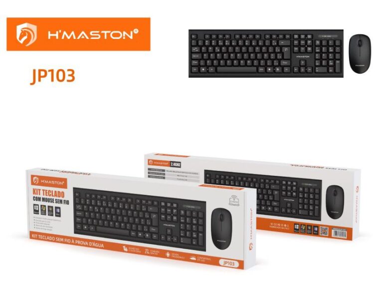 Kit Teclado Sem fio Com Mouse Sem Fio H’maston JP103 – WZH Eletronico