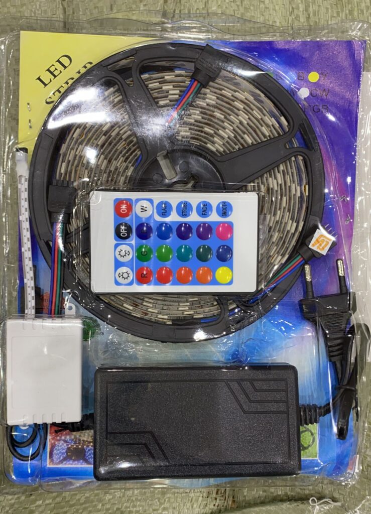 Fita LED 5050 RGB 5m 6 Cores Com Fonte – WZH Eletronico