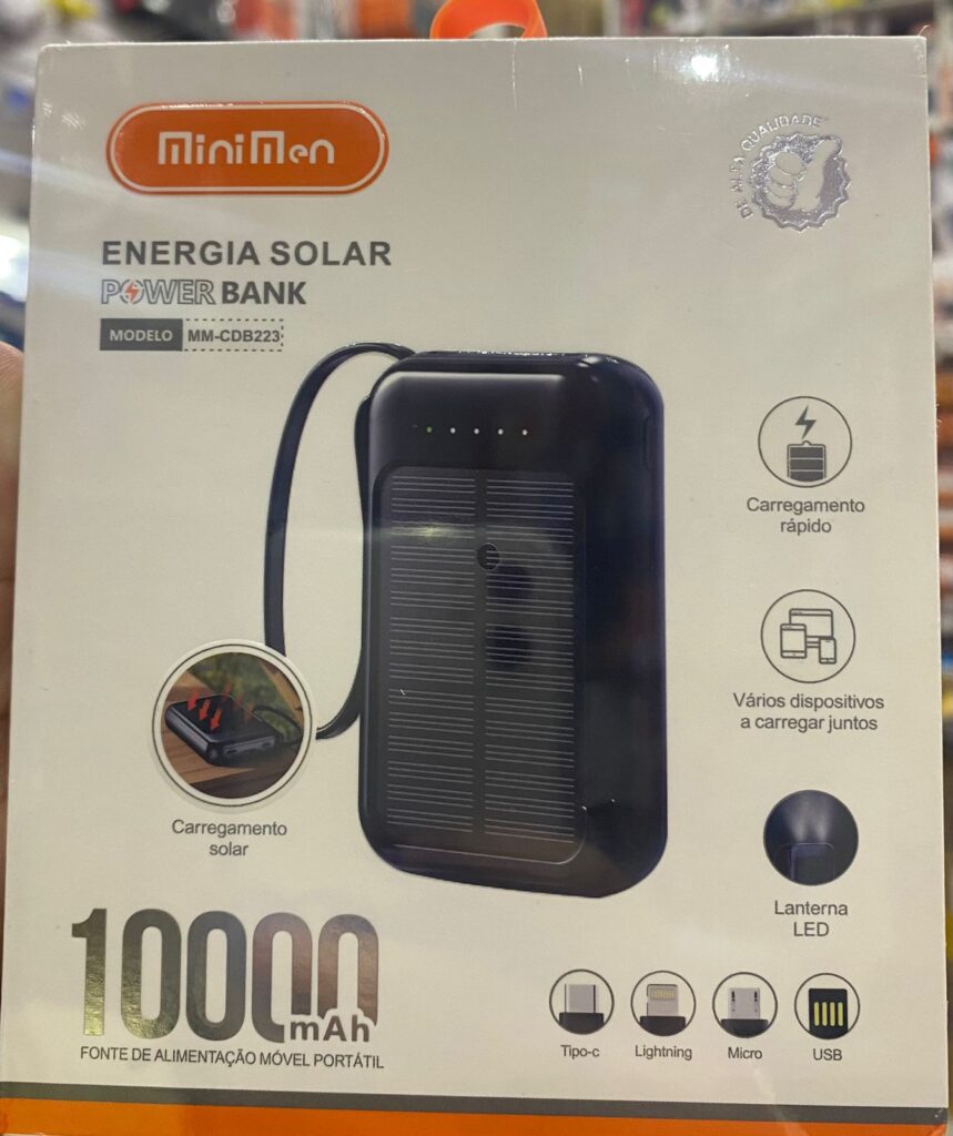 Carregador Portatil Power Bank,Carregamento Solar 10000mAh LEON MM-CDB223 – WZH Eletronico