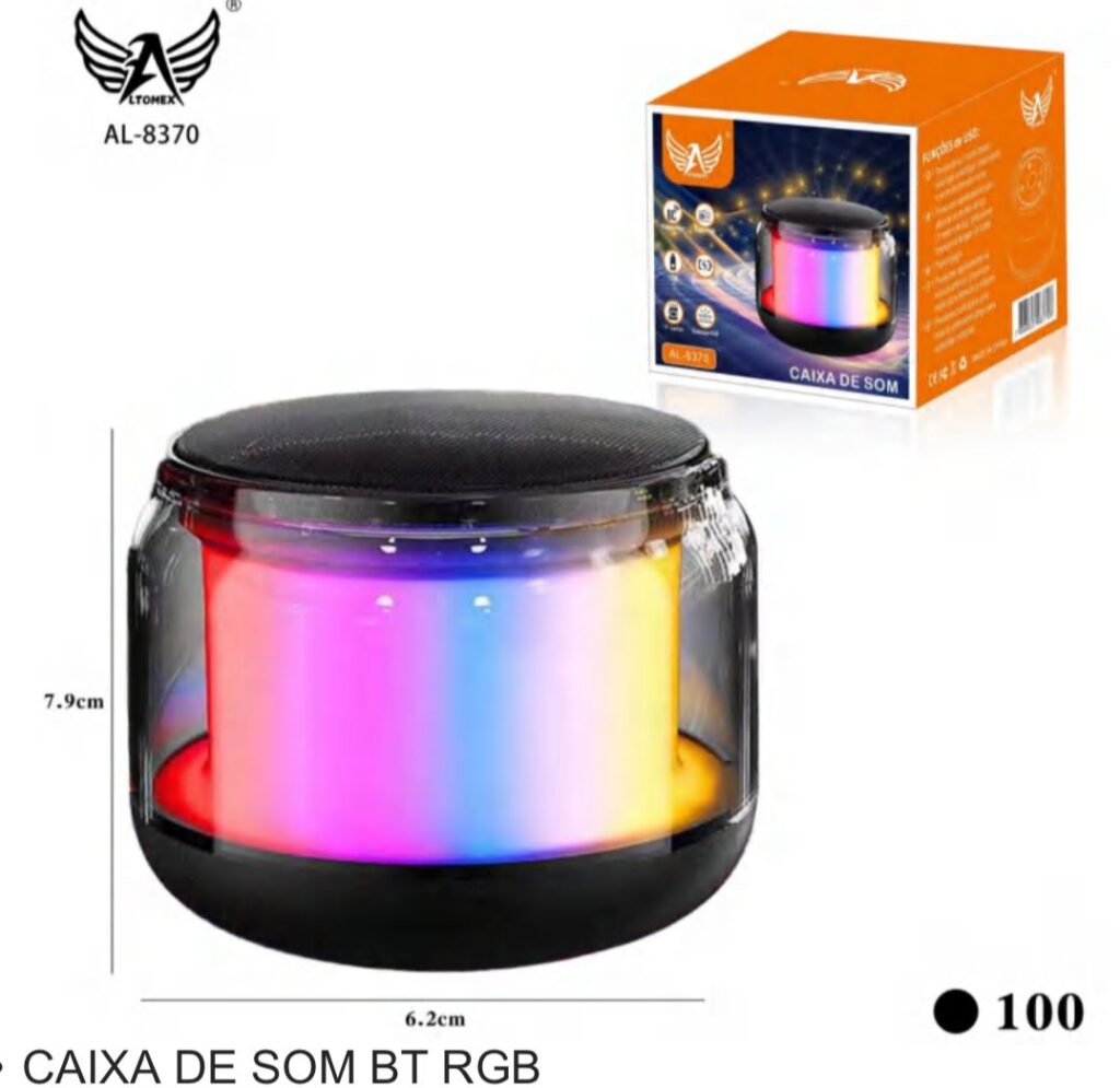 Caixa De Som Bluetooth Com LED RGB ALTOMEX AL-8370 – WZH Eletronico