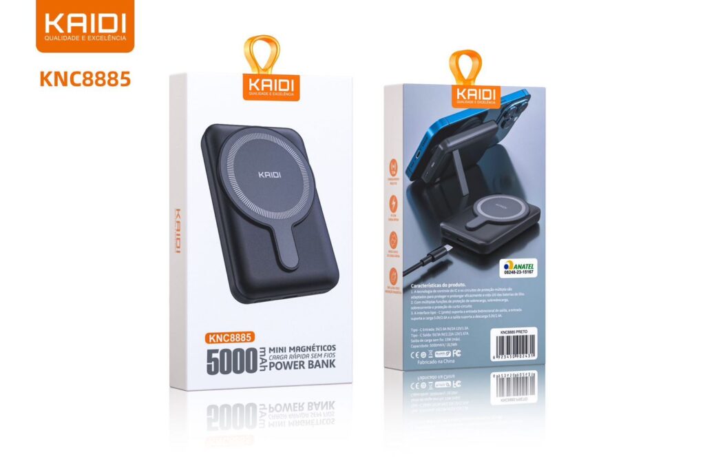 Carregador Portatil 5000mah Kaidi Original KNC8885 Magnetico Carrega ...