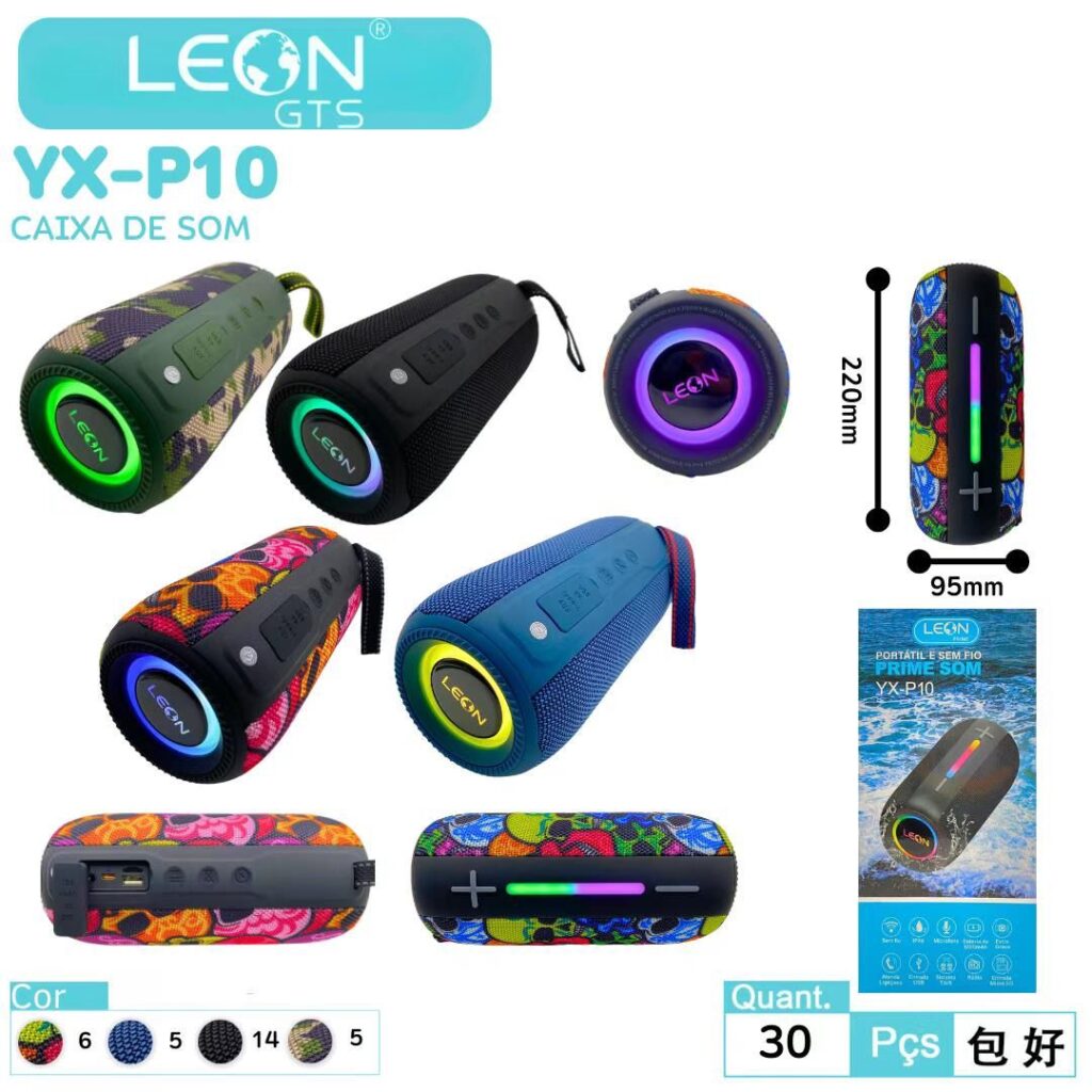 Caixa De Som Bluetooth Resistente Agua LEON YX-P10 – WZH Eletronico