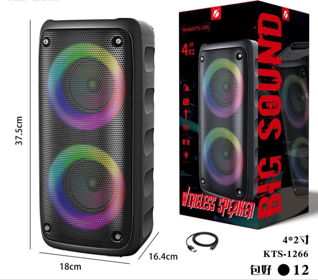 Caixa De Som Bluetooth Com LED RGB KTS-1266 – WZH Eletronico