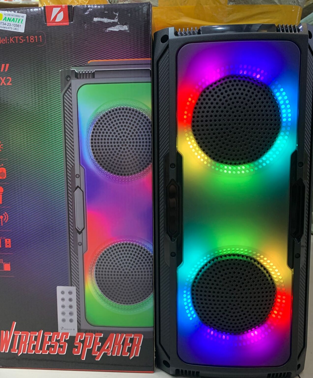Caixa De Som Bluetooth KTS-1811 Com LED RGB/Controle – WZH Eletronico