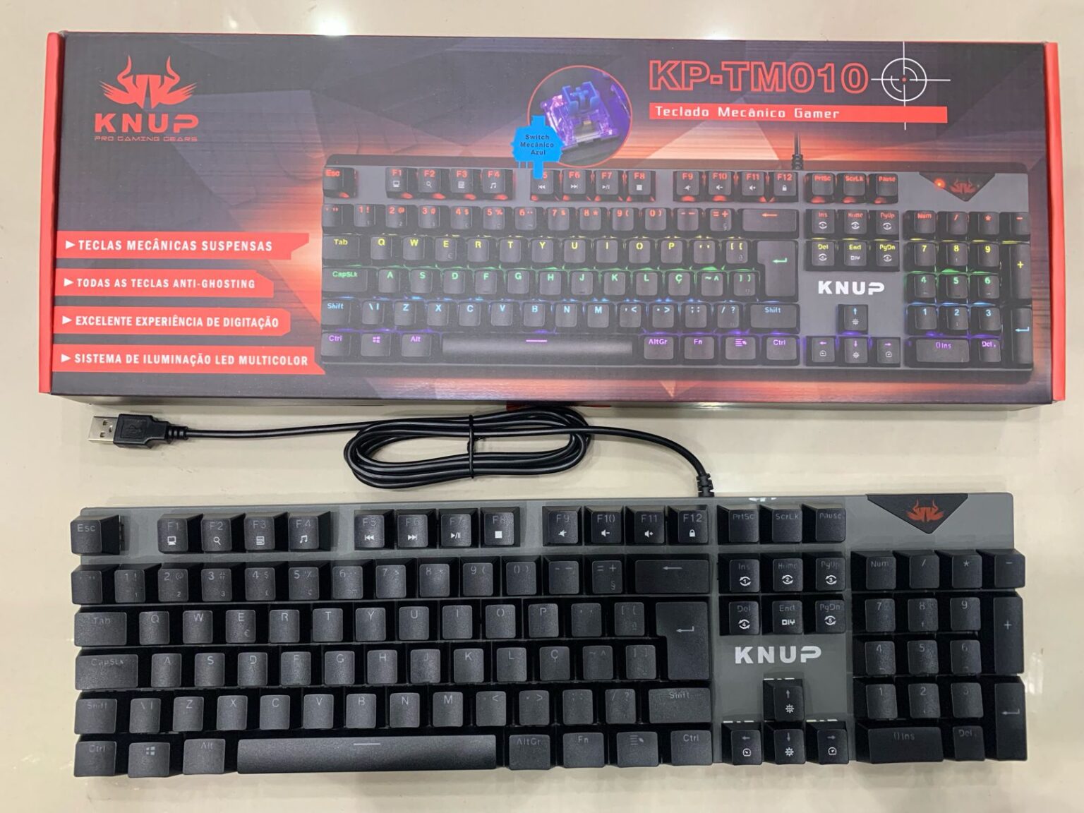 Teclado Knup Mecanico Gamer Com LED TM010 – WZH Eletronico