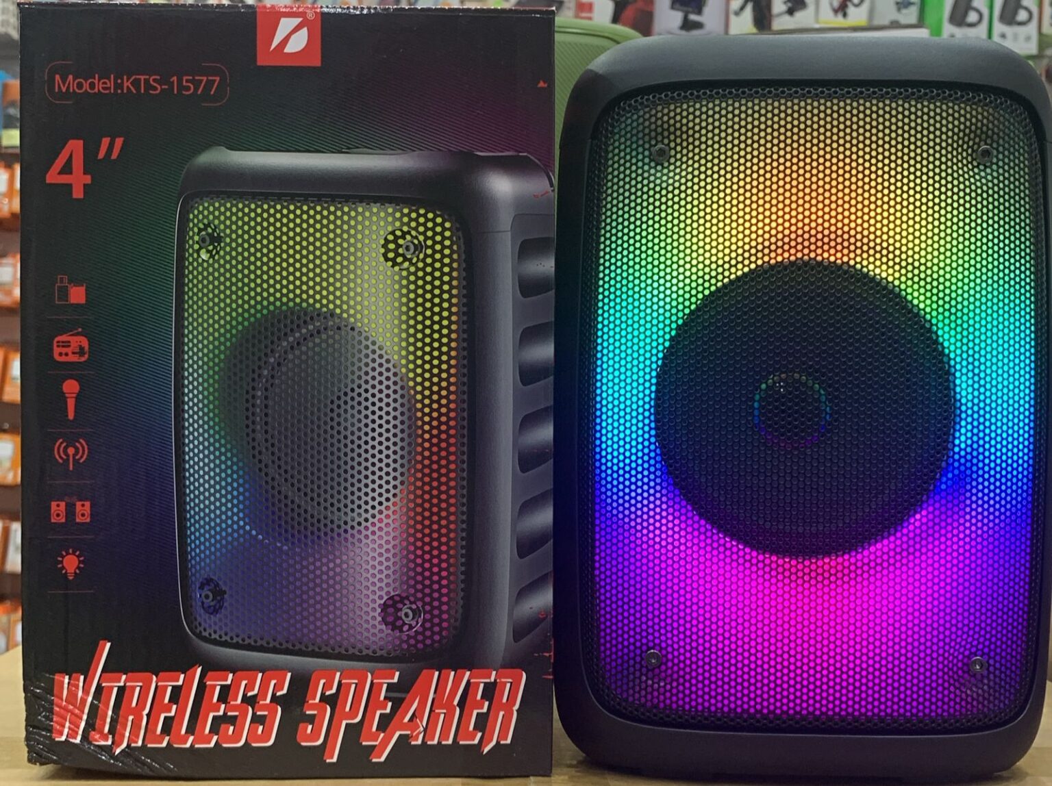 Caixa De Som KTS-1577 Bluetooth Com LED RGB – WZH Eletronico