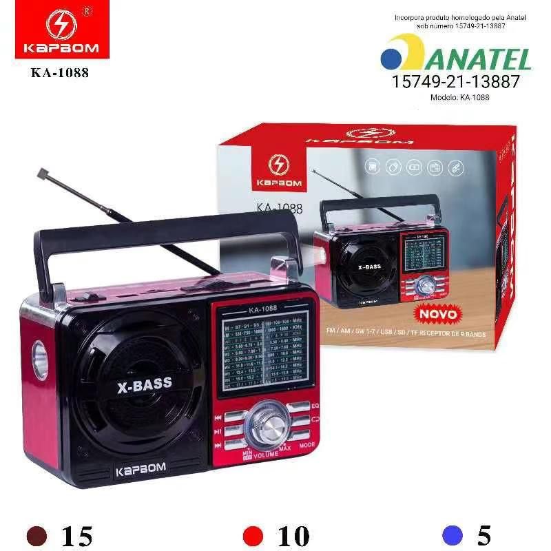 Radio Retro Kapbom KA-1088 Com Blutooth x-bass FM/AM – WZH Eletronico